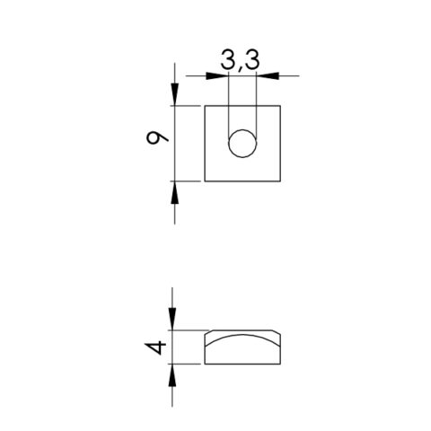 Dado quadro M4 per Profili in Alluminio Cava6: Acciaio zincato